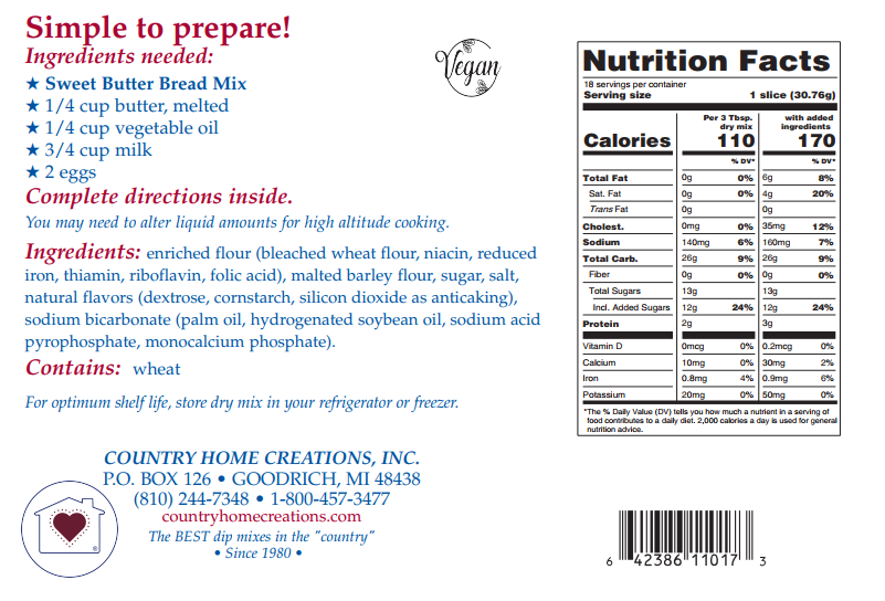 Sweet Butter Bread Mix – Country Home Creations