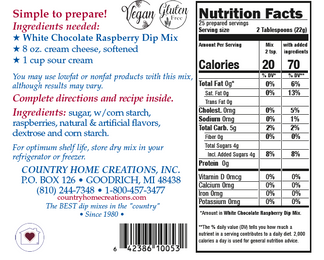 White Chocolate Raspberry Dip Mix – Country Home Creations