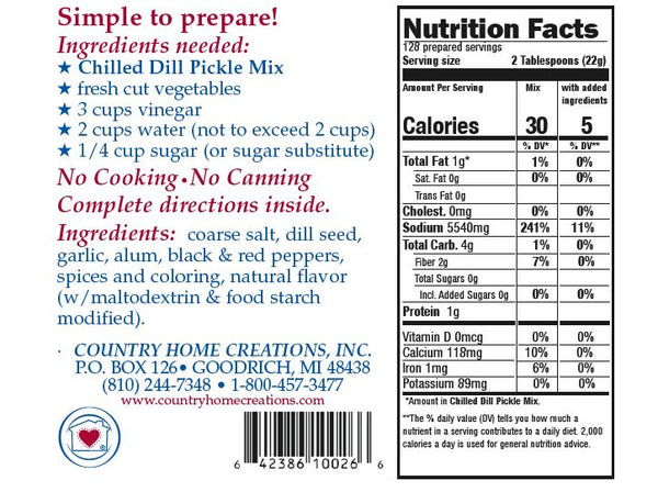 Chilled Dill Pickle Mix – Country Home Creations