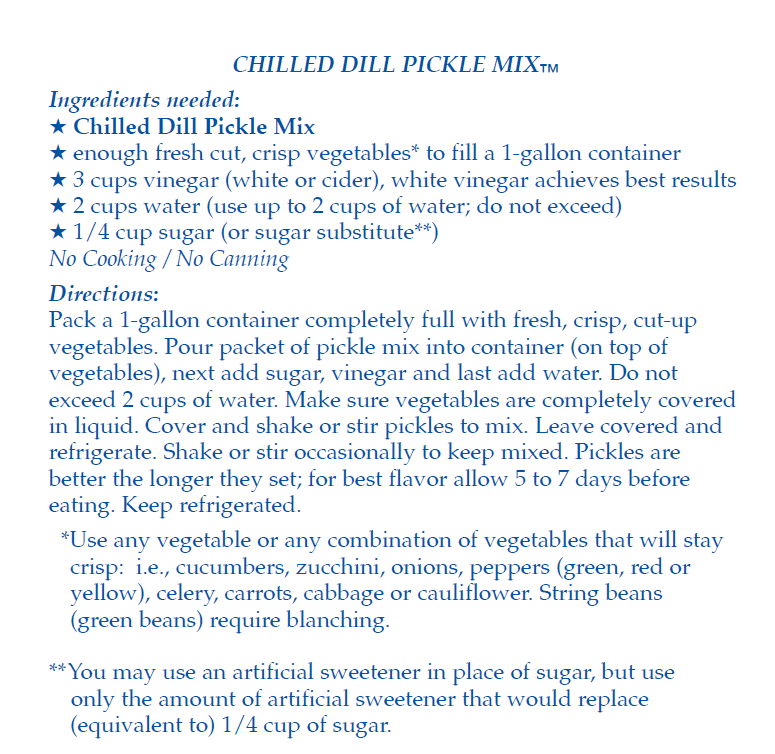Chilled Dill Pickle Mix – Country Home Creations